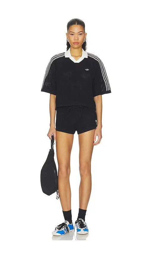 ADIDAS ORIGINALS Knitted Crochet Polo Shirt