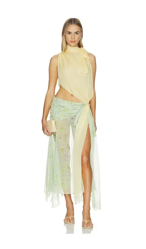SIEDRES Dalia Two Toned Draped Chiffon Gown