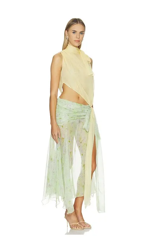 SIEDRES Dalia Two Toned Draped Chiffon Gown