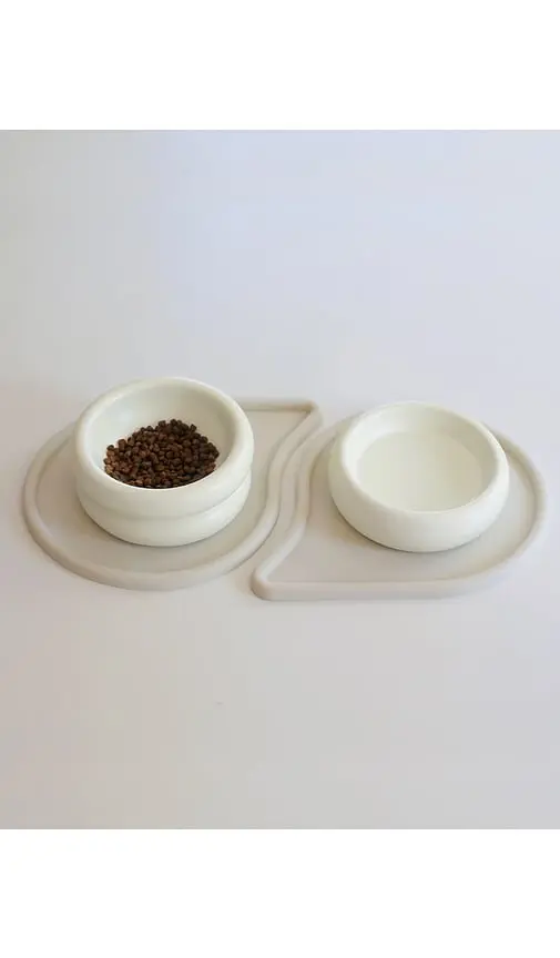 CATENARY HOME Drop Pet Food Bowl Mats Set Of 2 In Tan