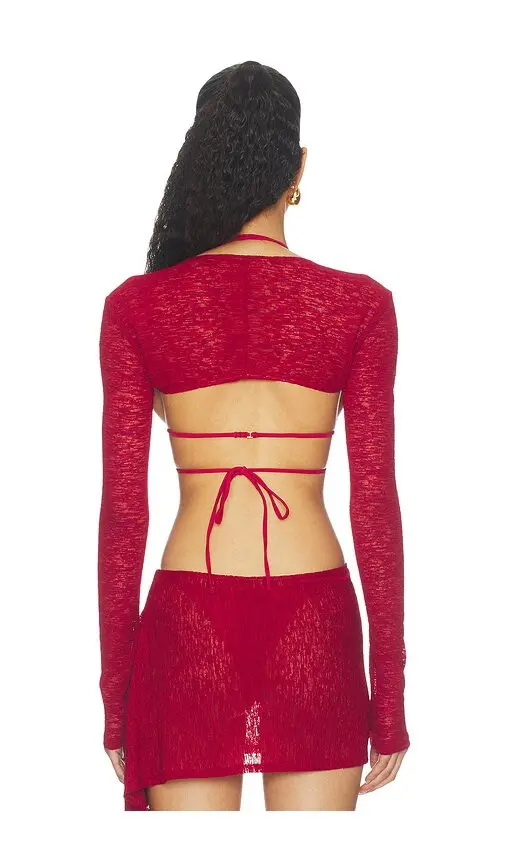 LOVEWAVE The Kimchi Shrug Top In Burgundy