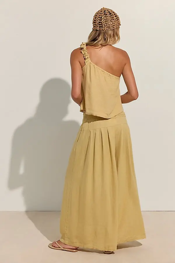 Free People Sandshell Linen Sahara Pant Set - Pampas