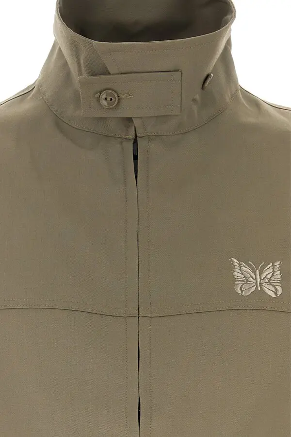 Needles Dove Gabardine Jacket With Embroidered Logo