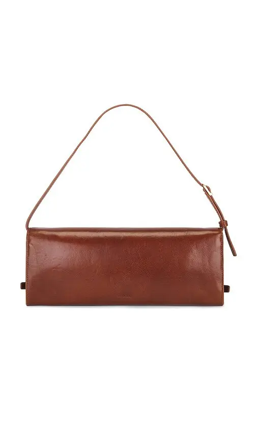 Simkhai River East West Vachetta Leather Clutch In Cognac