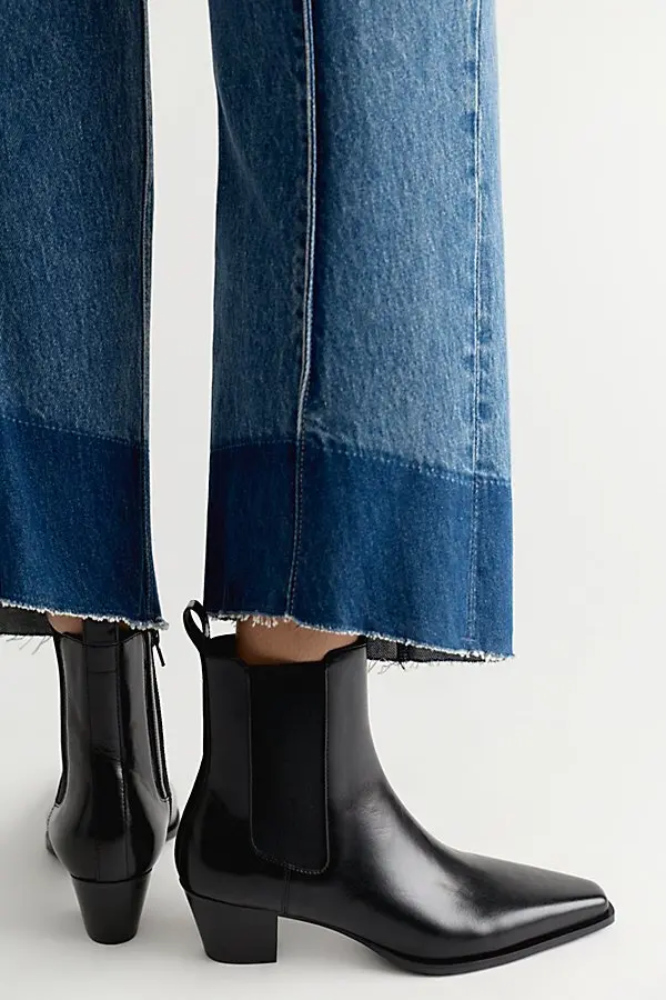 Jeffrey Campbell Chelsea Boots With High-shine Finish And Pointed Toe