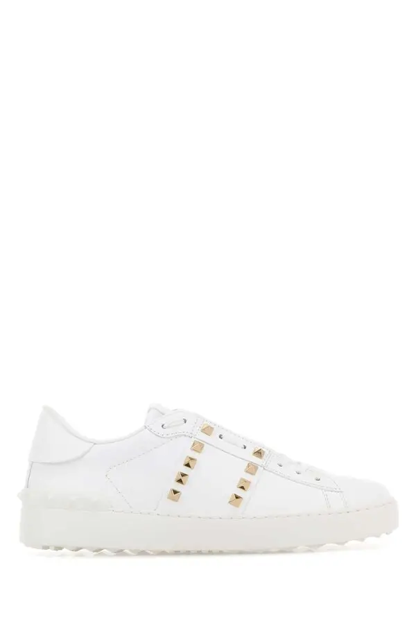 Valentino Garavani Leather Rockstud Untitled Sneakers - White