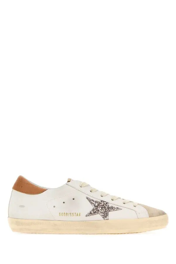 GOLDEN GOOSE Leather Super-star Sneakers - White