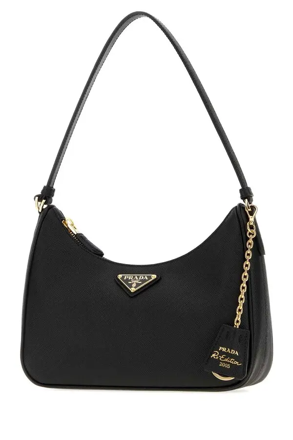 Prada Leather Re-edition 2005 Shoulder Bag - Black