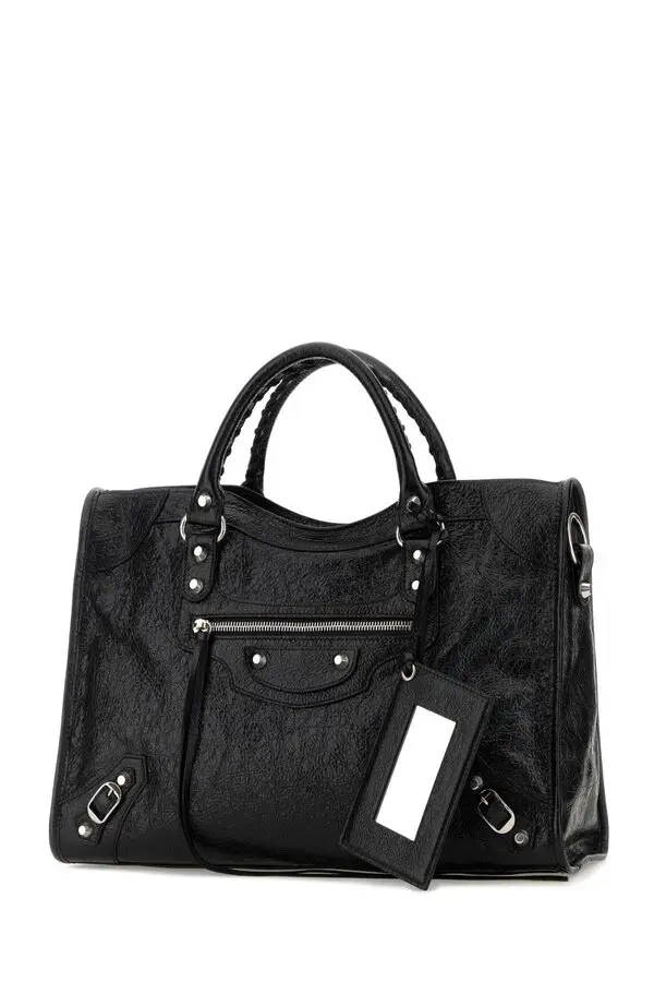 Balenciaga Leather Medium Le City Handbag - Black