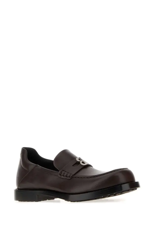 Balenciaga Leather Loafers With Horsebit Detail