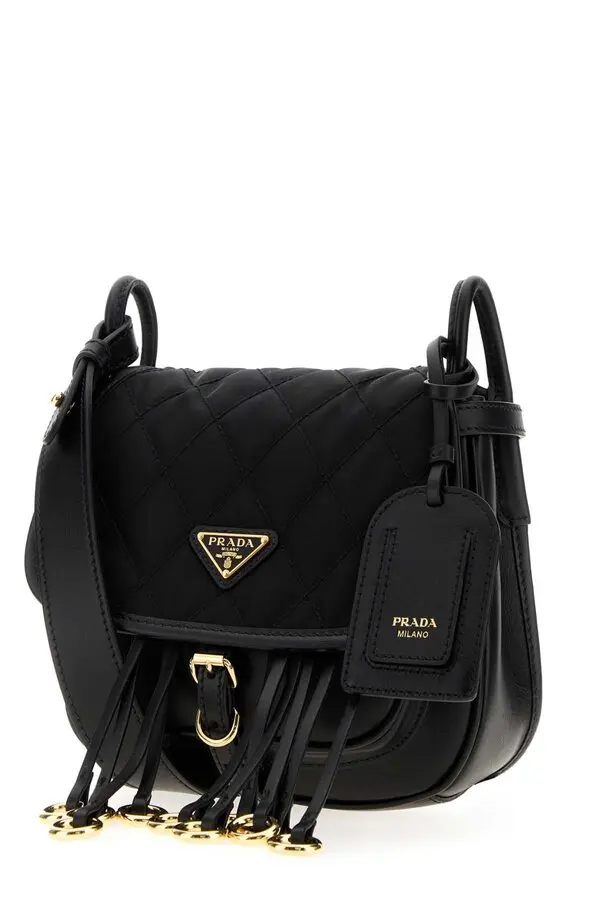 Prada Canvas And Leather Crossbody Bag