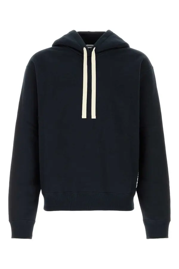 JIL SANDER Cotton Hoodie - Blue