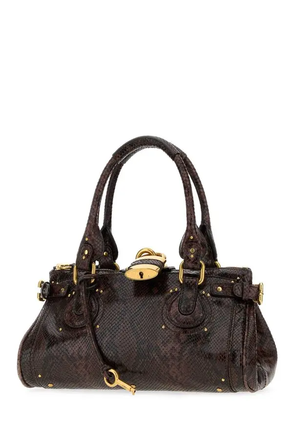 Chloé Printed Leather Paddington Shoulder Bag