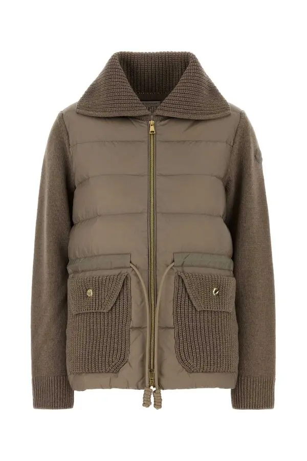 Moncler Dove Grey Wool Blend Cardigan