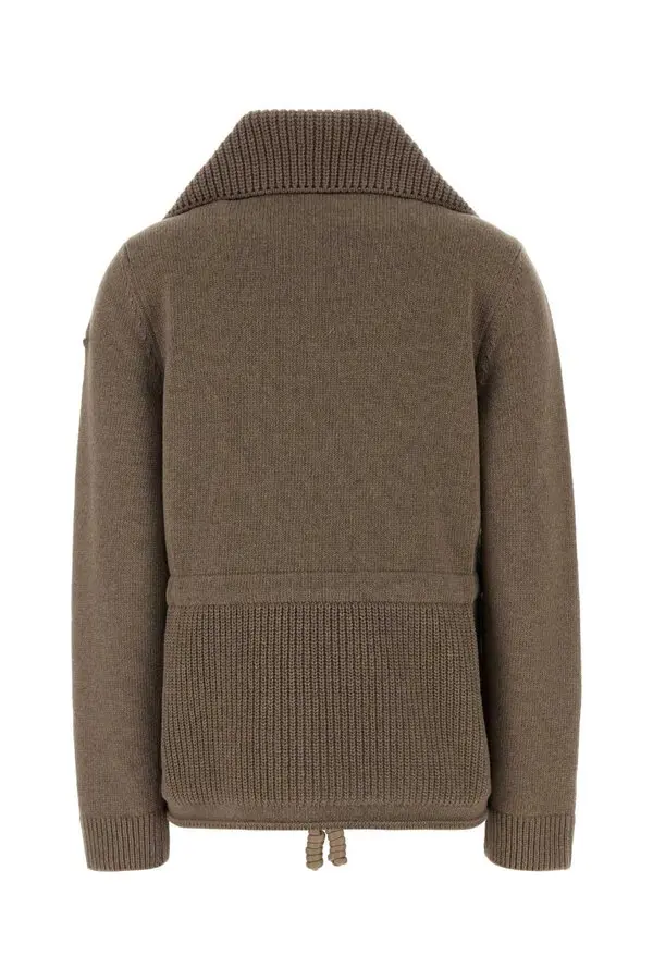 Moncler Dove Grey Wool Blend Cardigan