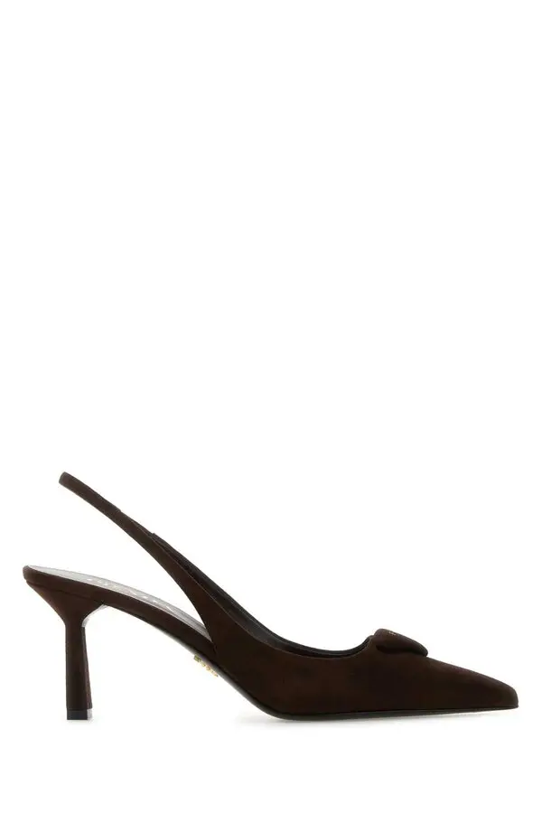 Prada Suede Slingback Pumps - Brown