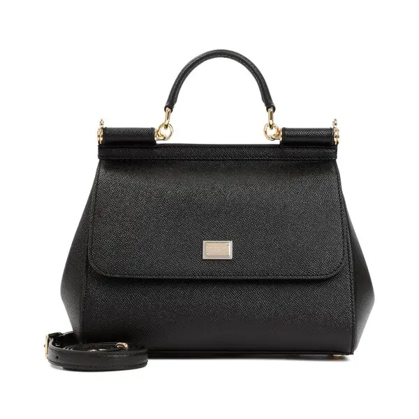 Dolce & Gabbana Saffiano Leather Sicily Bag - Black