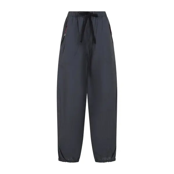 Prada Wool Pants With Elasticated Cuffs And Drawstring Waistband - Blue