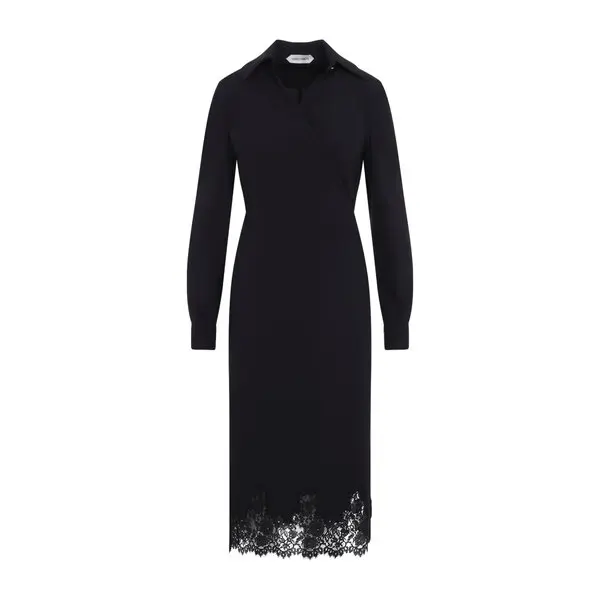 Alberta Ferretti Asymmetrical Midi Dress - Black