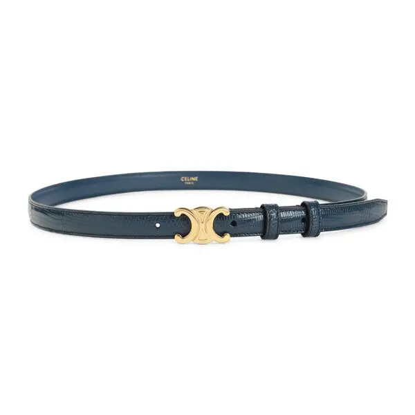 Celine Triomphe Leather Belt - Blue