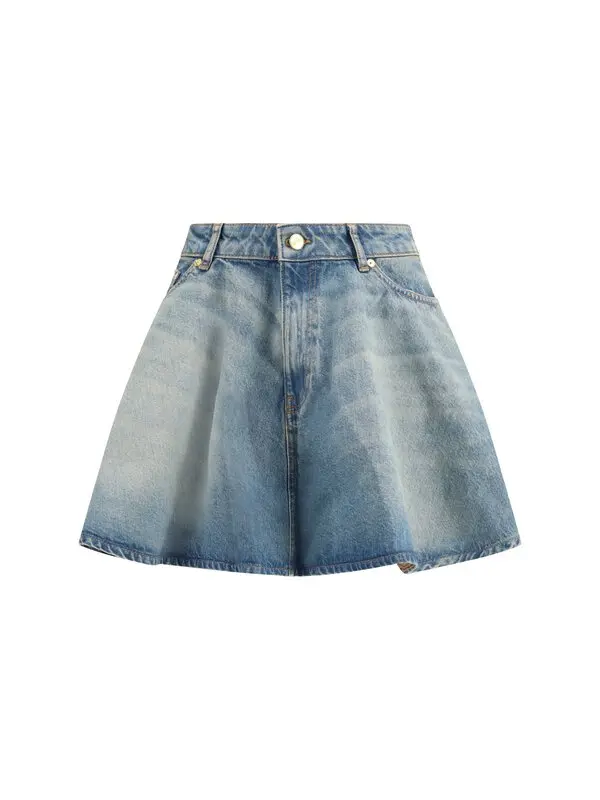 GANNI Denim Miniskirt - Blue