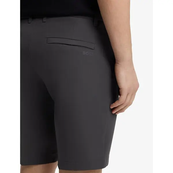 BOSS Straight-leg Stretch-woven Shorts With Brand Print