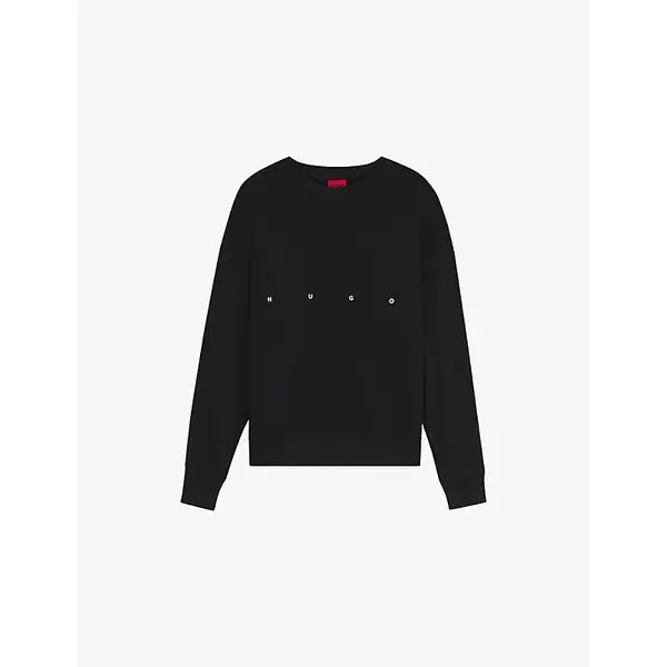 Hugo Oversized-fit Cotton Sweatshirt With Embroidered Logo