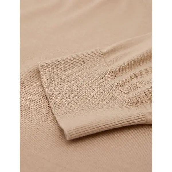 REISS Evelyn Funnel-neck Merino Wool T-shirt