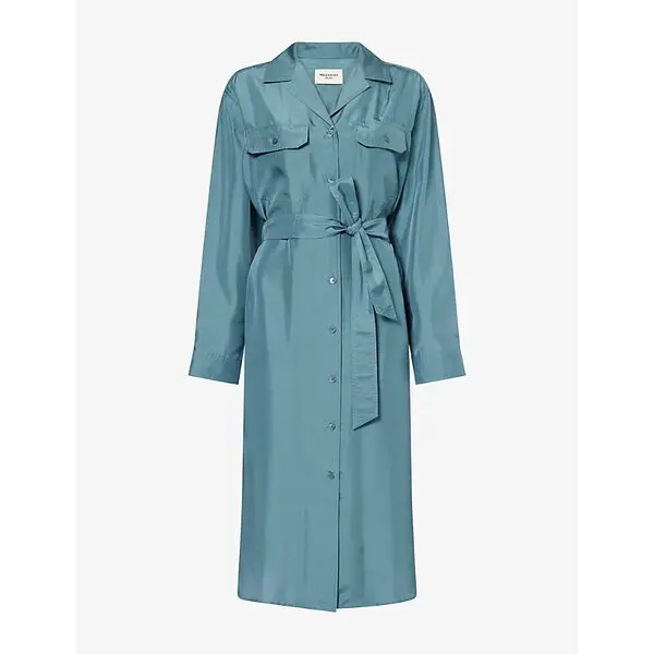 Max Mara Edile Silk Midi Shirt Dress