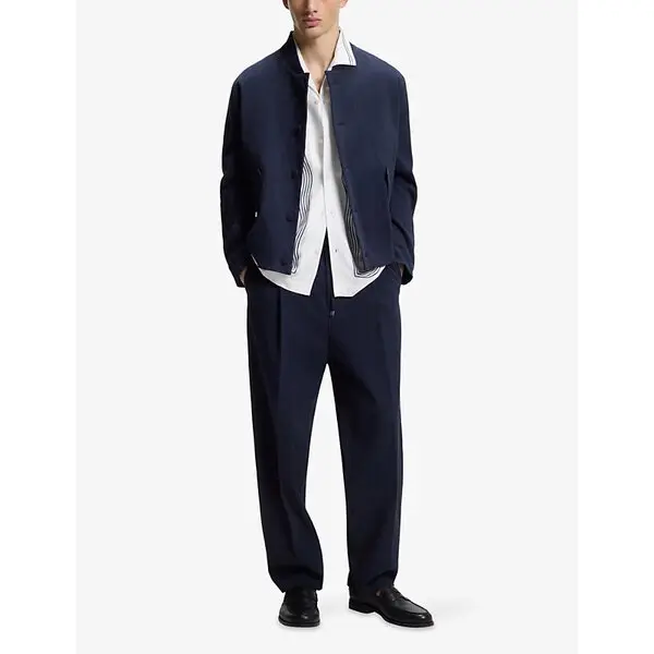 Hugo Oversized Wave-pattern Woven Shirt Xxl