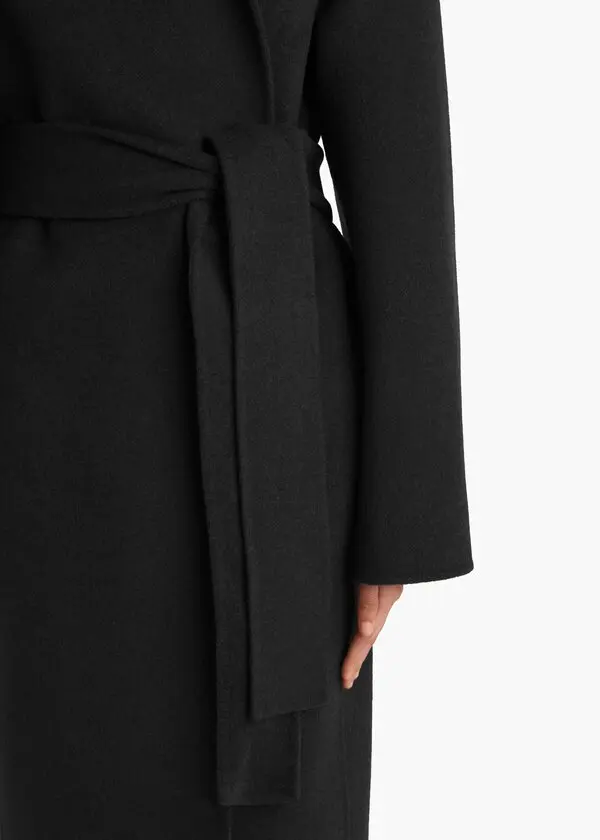 Khaite Romare Wrap Coat In Seasonless Wool - Charcoal