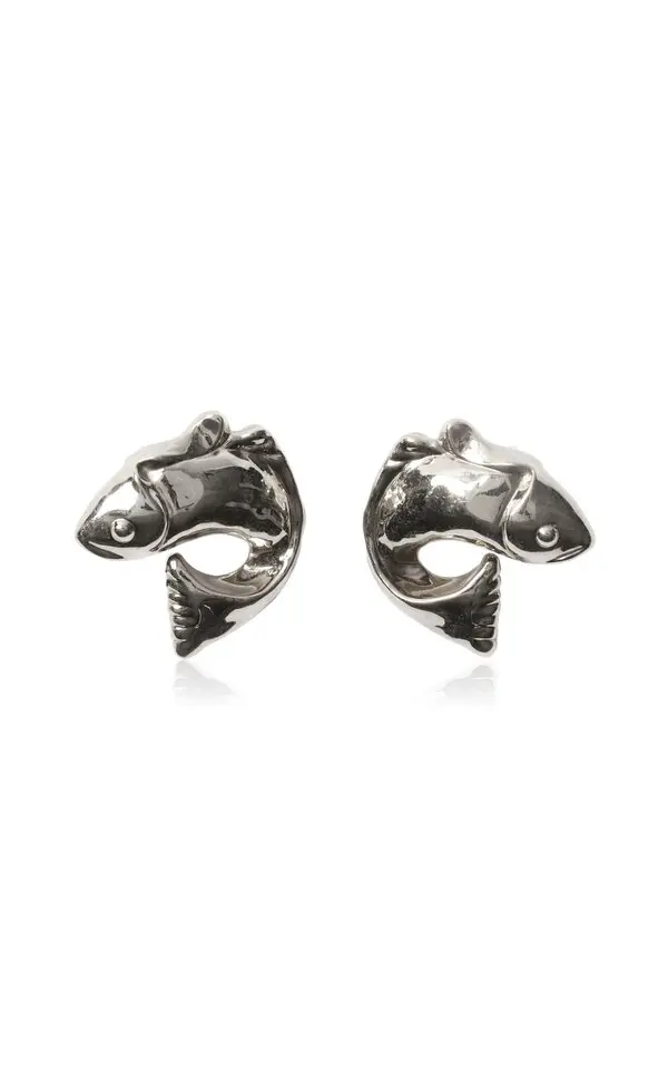 Jacquemus Les Boucles Poisson Copper-brass Earrings - Silver
