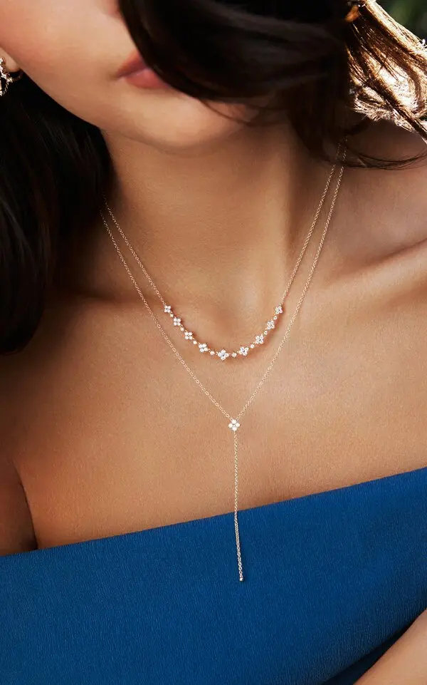 Ef Collection Fleur 14k Yellow Diamond Necklace