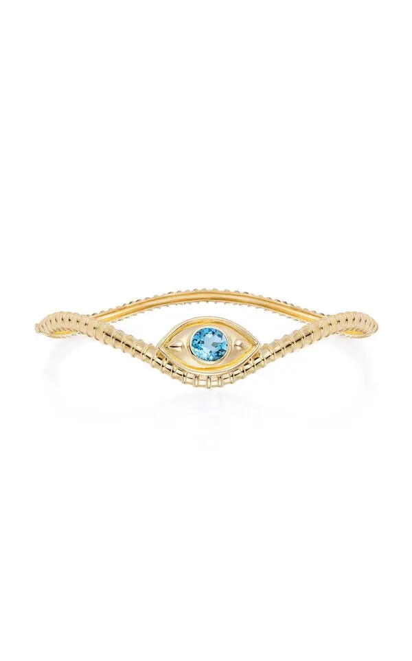 NEVERNOT Life In Colour 14k Yellow Gold Bangle - Blue