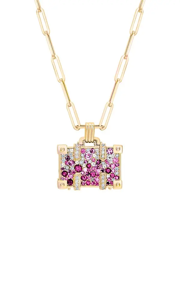 NEVERNOT Hot Memories 14k Yellow Gold Necklace - Pink