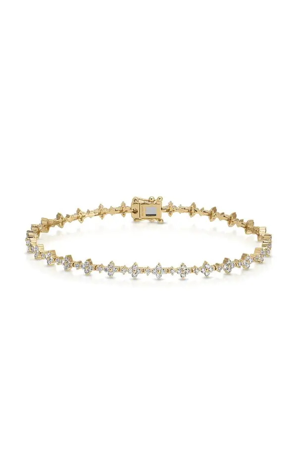 Ef Collection Fleur 14k Yellow Diamond Eternity Bracelet