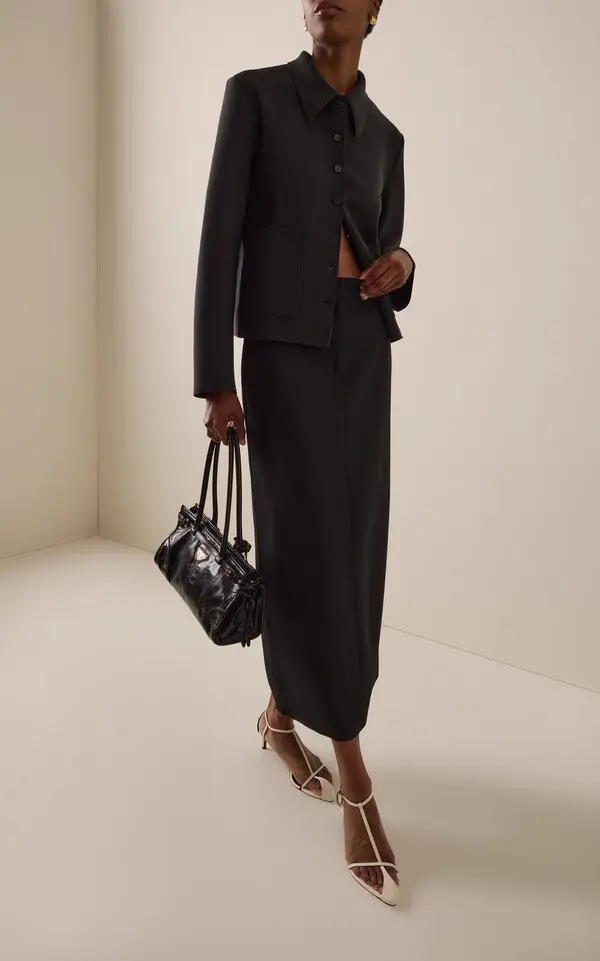 BIRROT Lay3 Point Collar Crepe Jacket