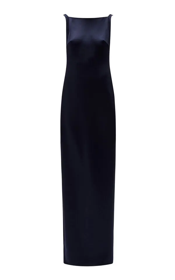 Amsale Satin Open Back Slip Gown