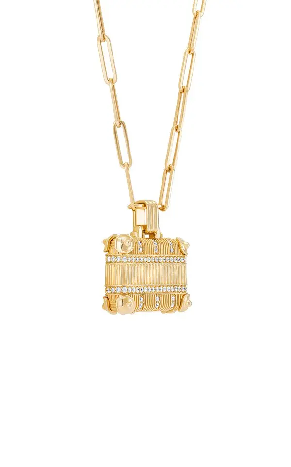 NEVERNOT 14k Yellow Diamond Suitcase Necklace