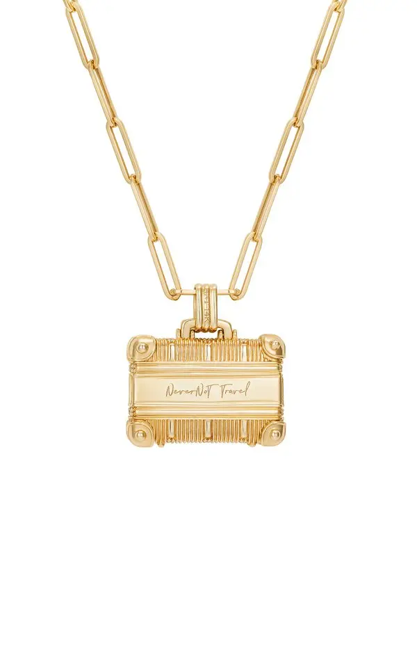 NEVERNOT 14k Yellow Diamond Suitcase Necklace