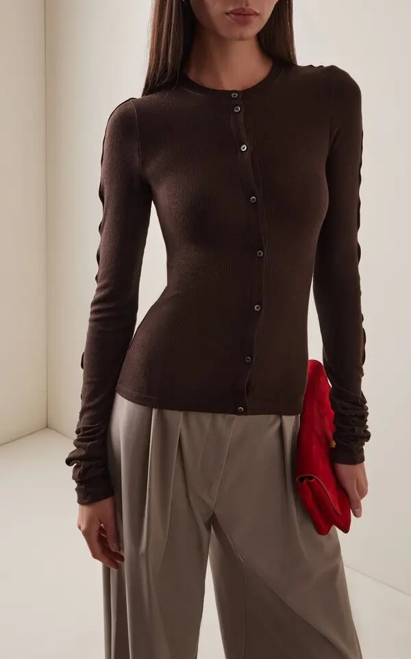 BIRROT Line Poplin Cardigan