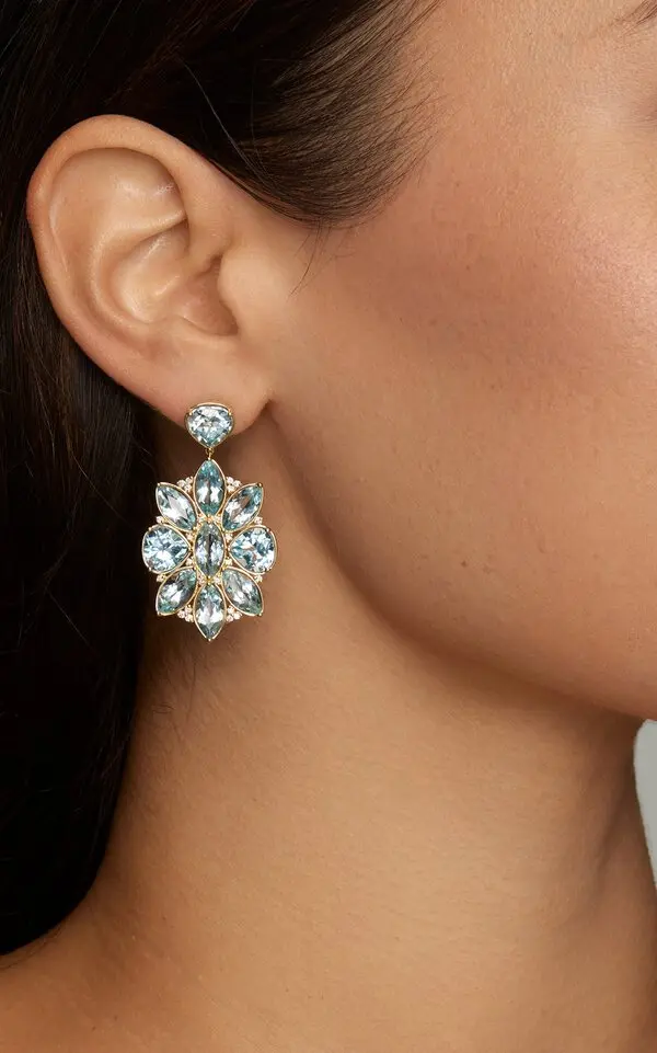 Jamie Wolf 18k Yellow Gold Marquis And Pear Shaped Multi-stone Earrings