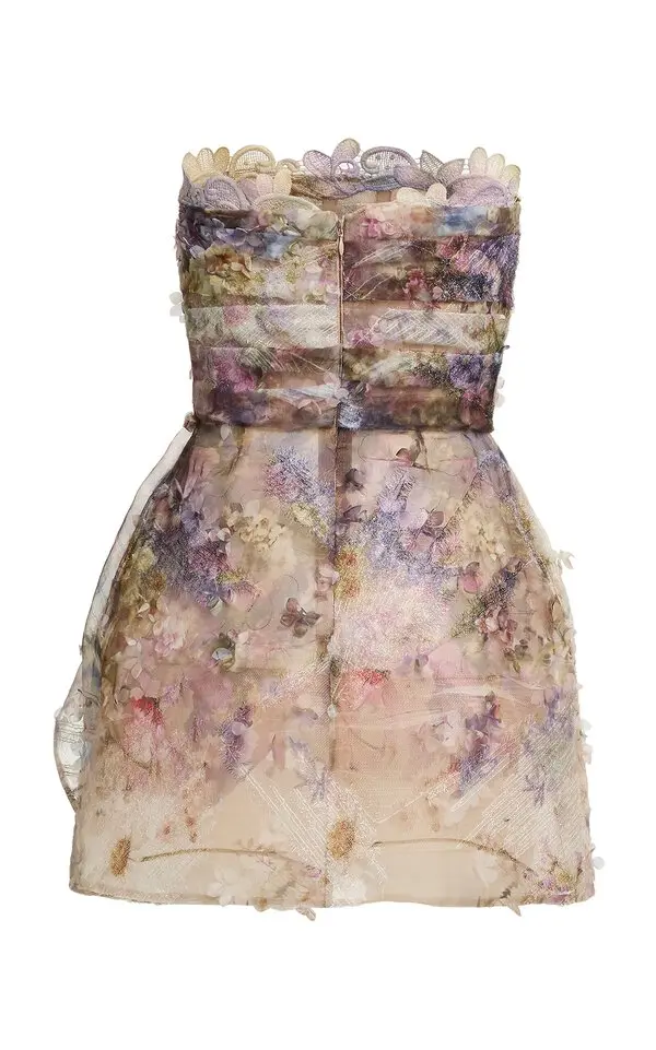 Elie Saab Floral-embellished Organza Mini Dress