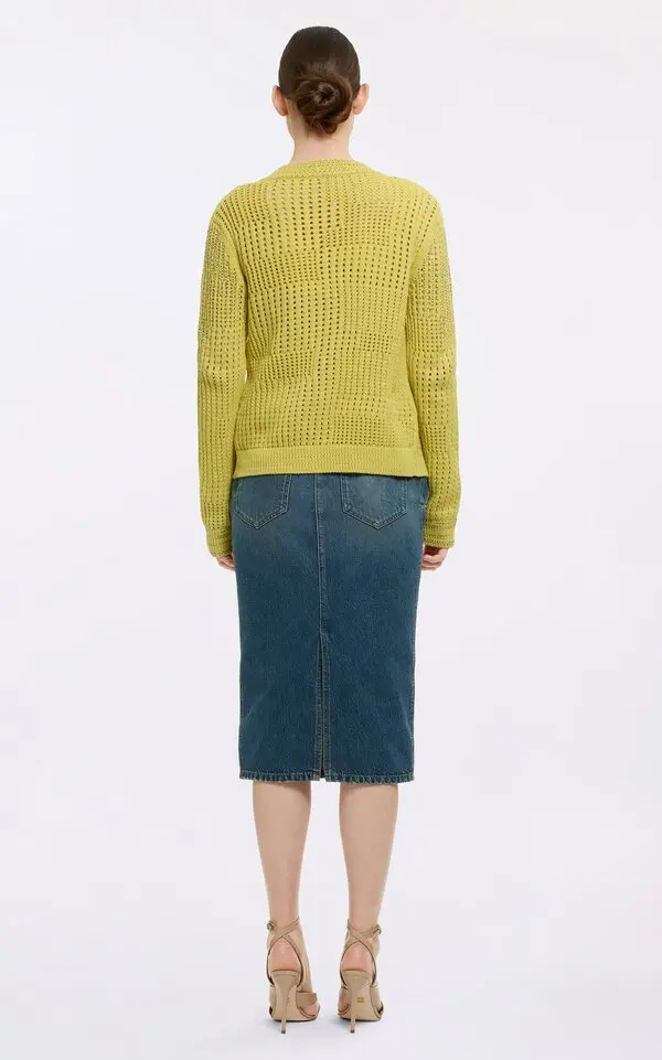Elie Saab Mixed Knit Cotton-blend Cardigan