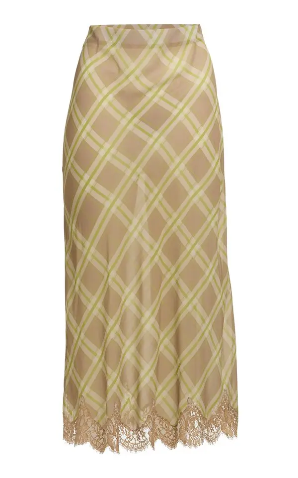 Elie Saab Silk Midi Skirt