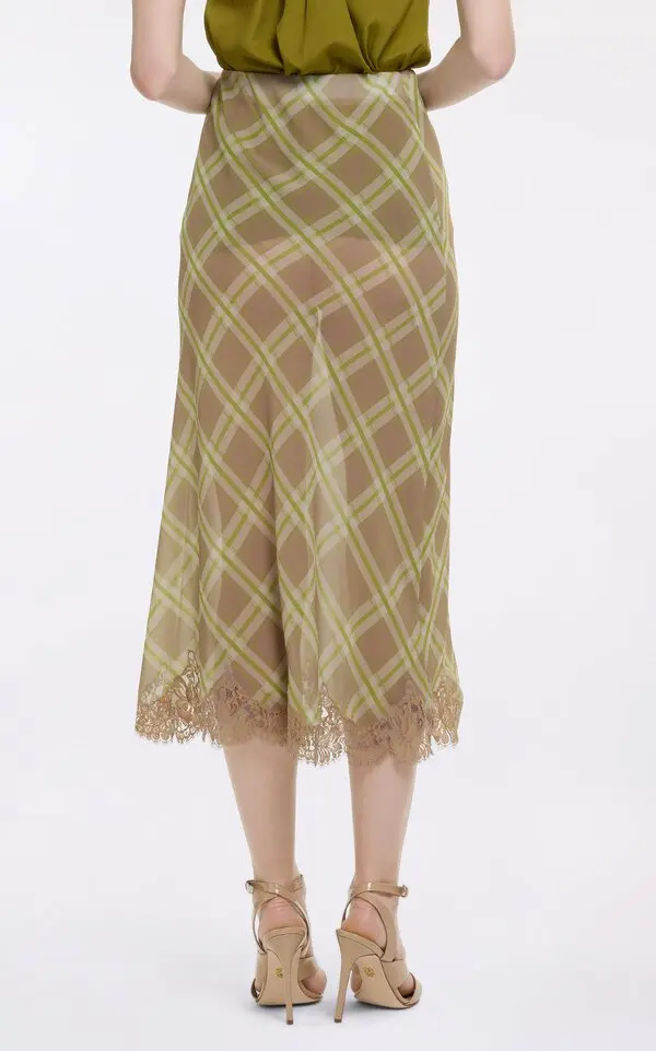 Elie Saab Silk Midi Skirt