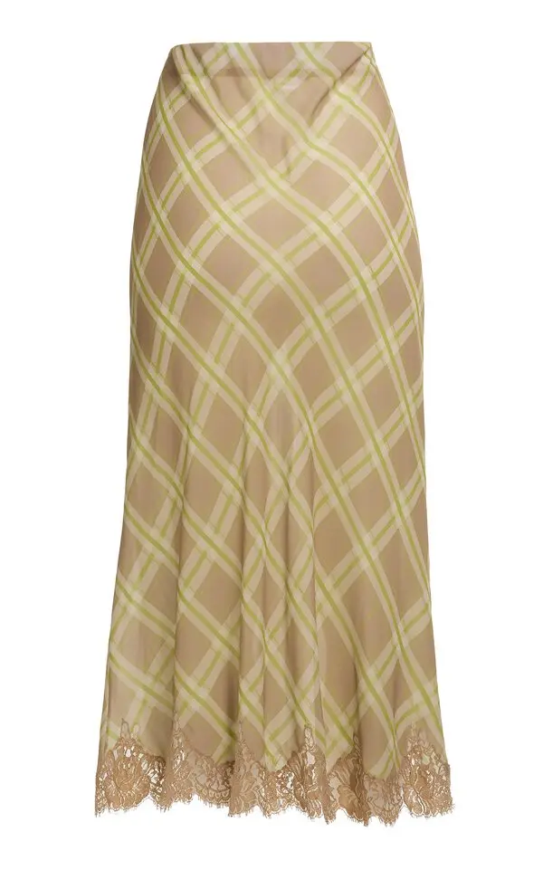 Elie Saab Silk Midi Skirt