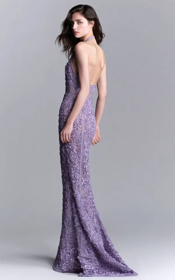 Elie Saab Embroidered Silk-blend Gown