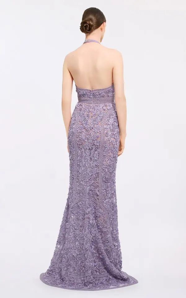 Elie Saab Embroidered Silk-blend Gown
