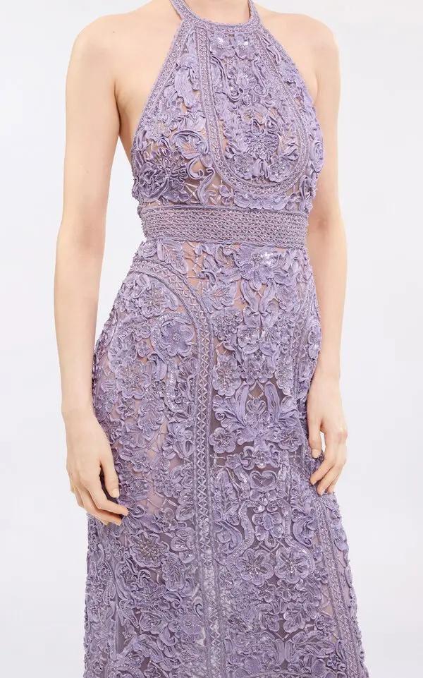 Elie Saab Embroidered Silk-blend Gown